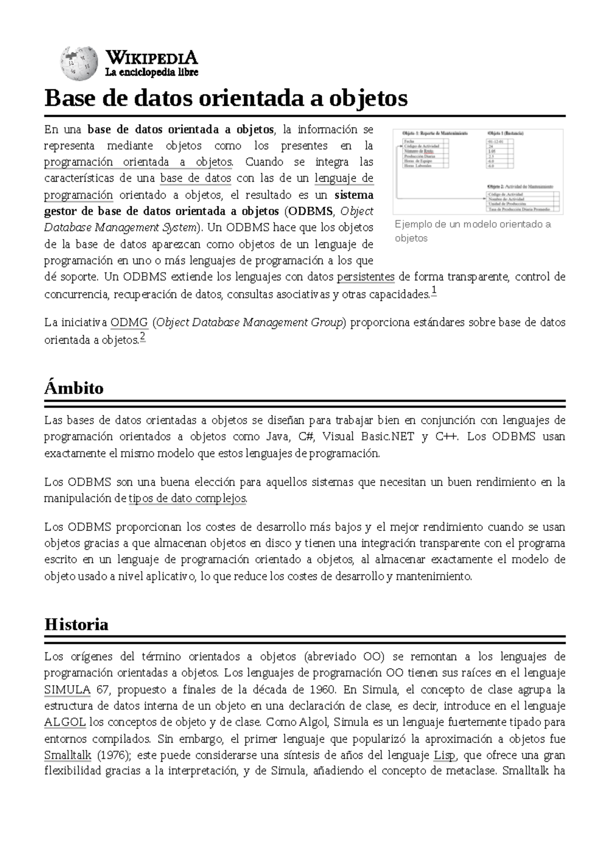 Base de datos orientada a objetos - Cuando se integra las ...