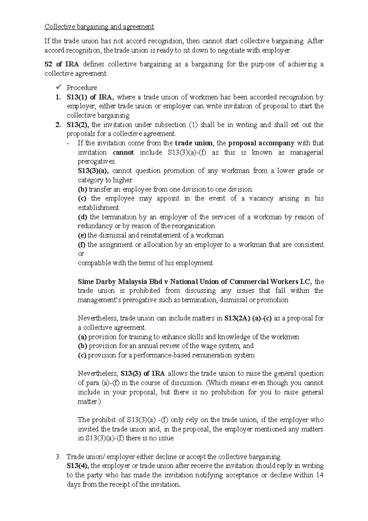 Collective bargaining and agreement - After accord recognition, the ...