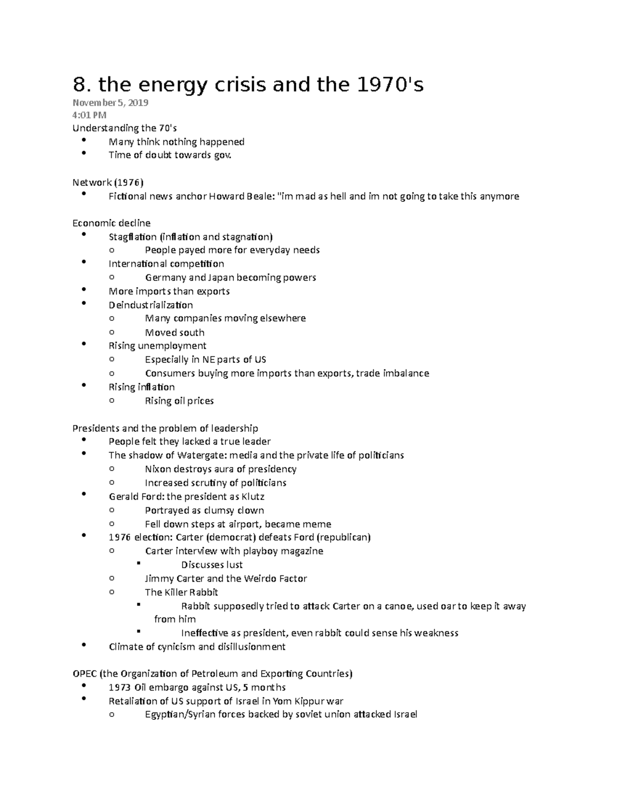 the energy crisis and the 1970's - 8. the energy crisis and the 1970's ...