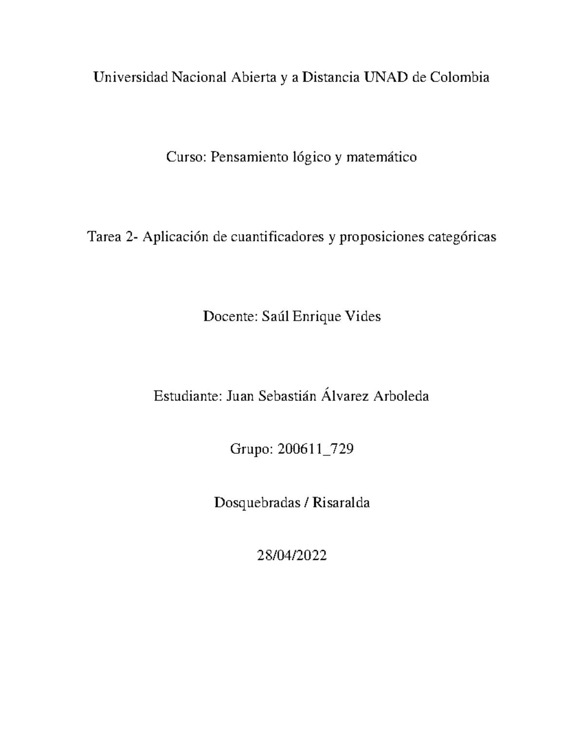 2006 11 729 Tarea 2 Juan Sebastian Alvarez Arboleda - Universidad ...