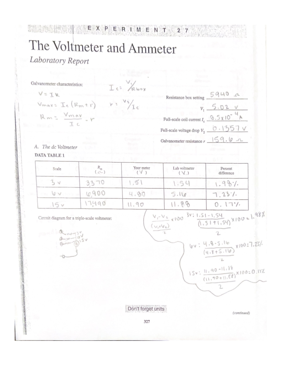 The Voltmeter and Ammeter - PHYS 2931 - Studocu