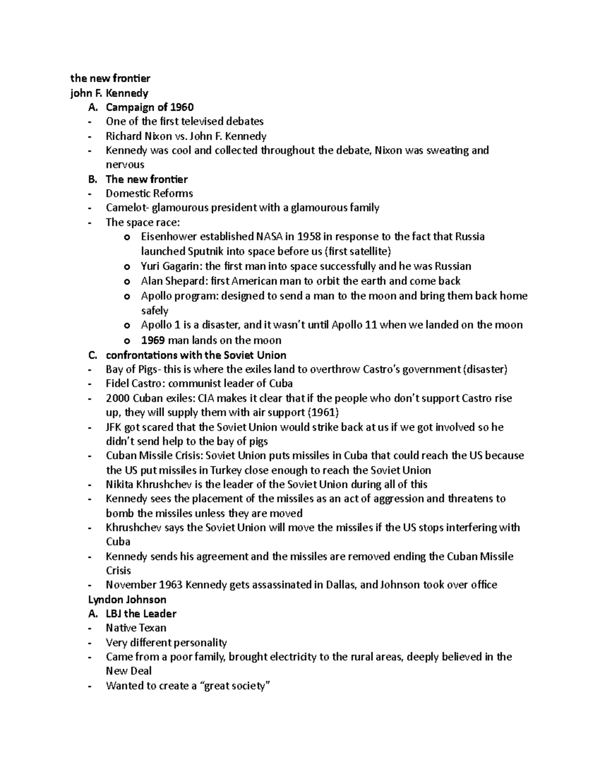 The new frontier - Kennedy A. Campaign of 1960 One of the first ...