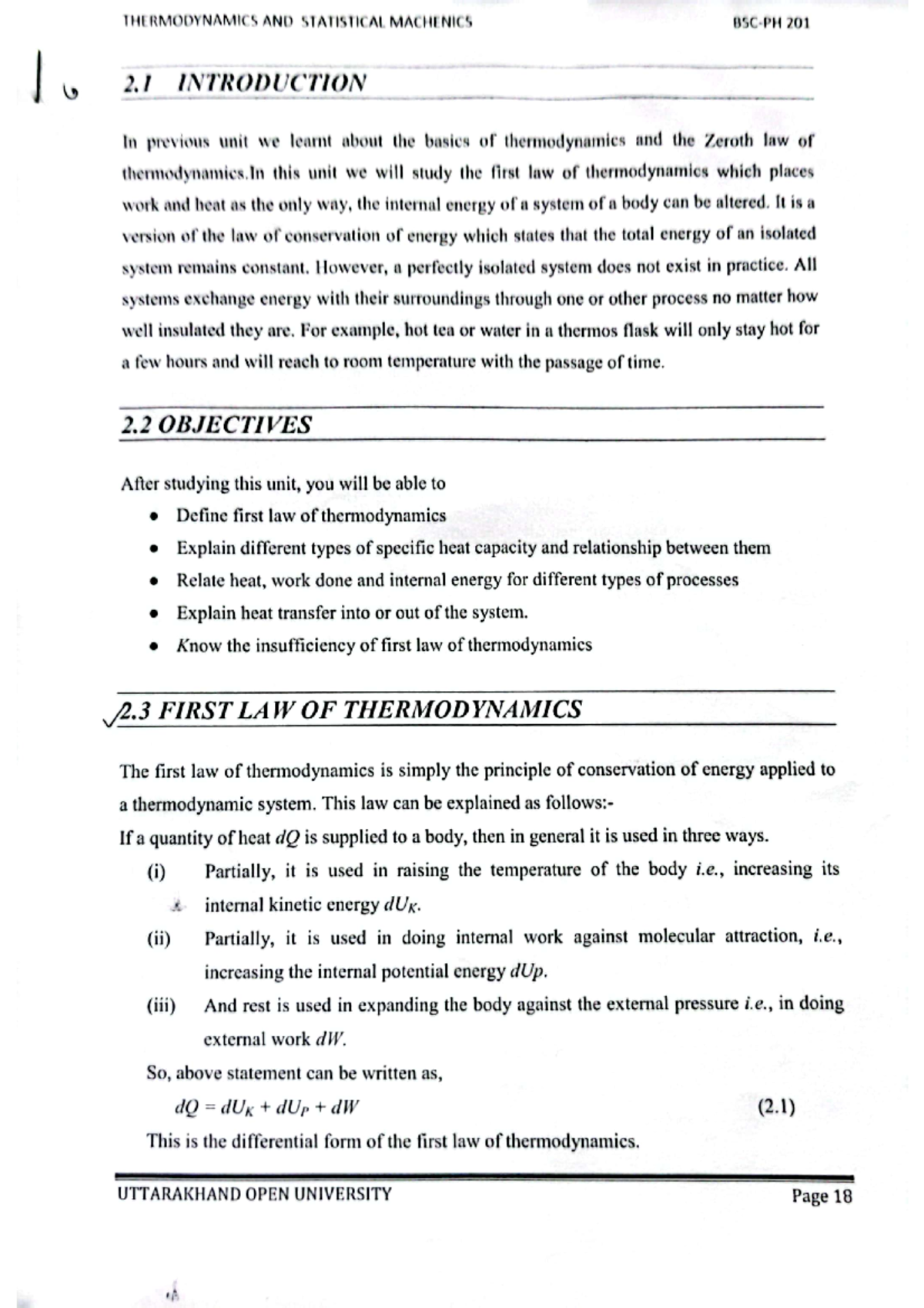 Thermodynamics - Lecture note - THERMODYNAMICS AND STATISTICAL ...