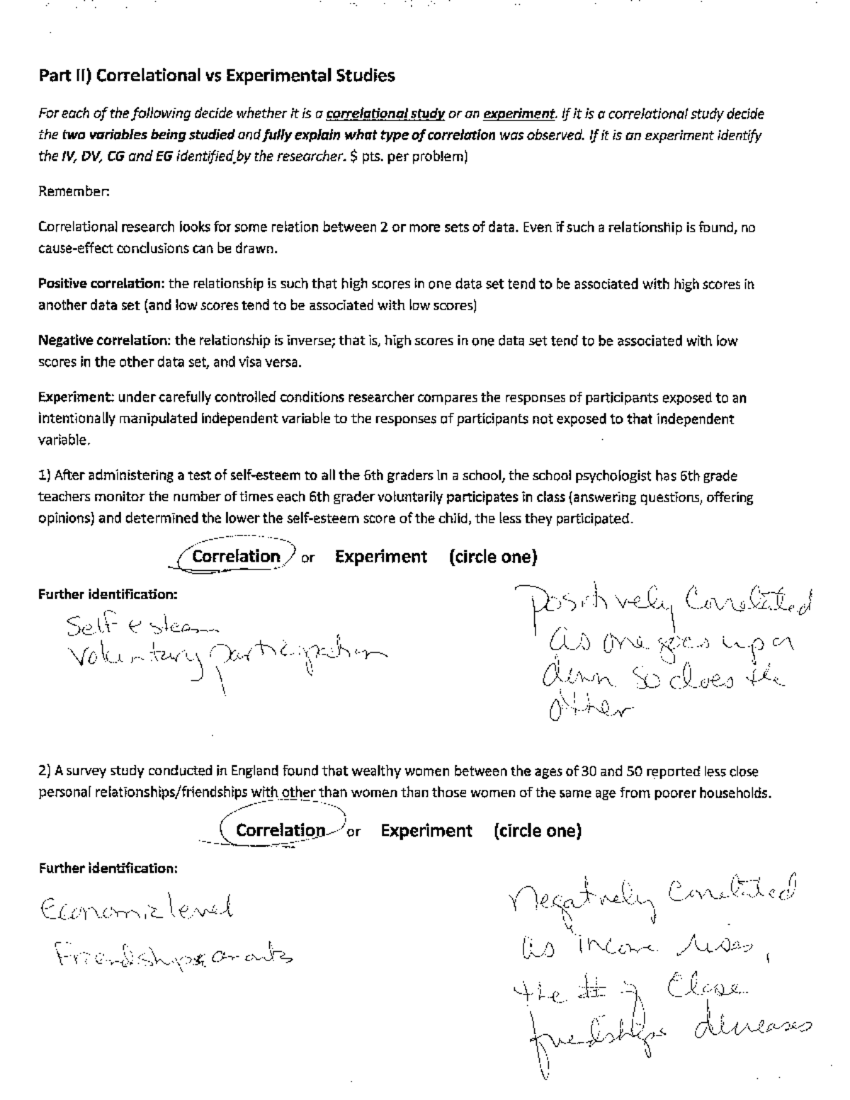Experimental design practice pg 2 - PSYCH 101 - Studocu