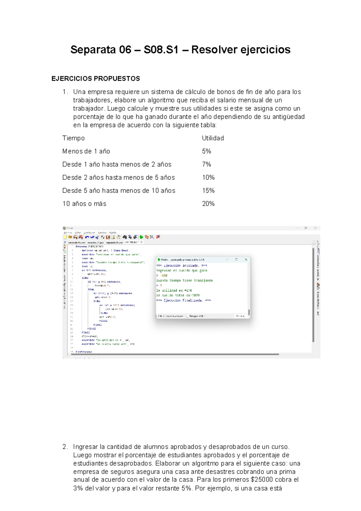 Separata 06 - s08 - Separata 06 – S08 – Resolver ejercicios EJERCICIOS PROPUESTOS Una empresa ...