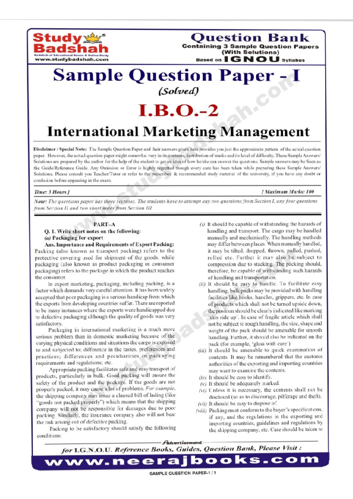 IBO 2 EM 1 - Course Notes - Study Question Bank Badshah Containing 3 ...