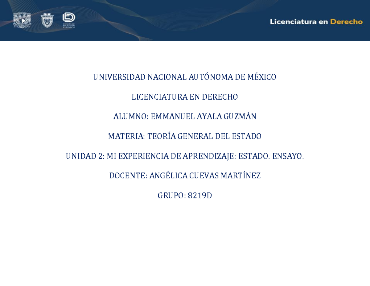 a2u2 tge actividad - UNIVERSIDAD NACIONAL AUTÓNOMA DE MÉXICO ... a2u2 tge actividad - UNIVERSIDAD NACIONAL AUTÓNOMA DE MÉXICO ...