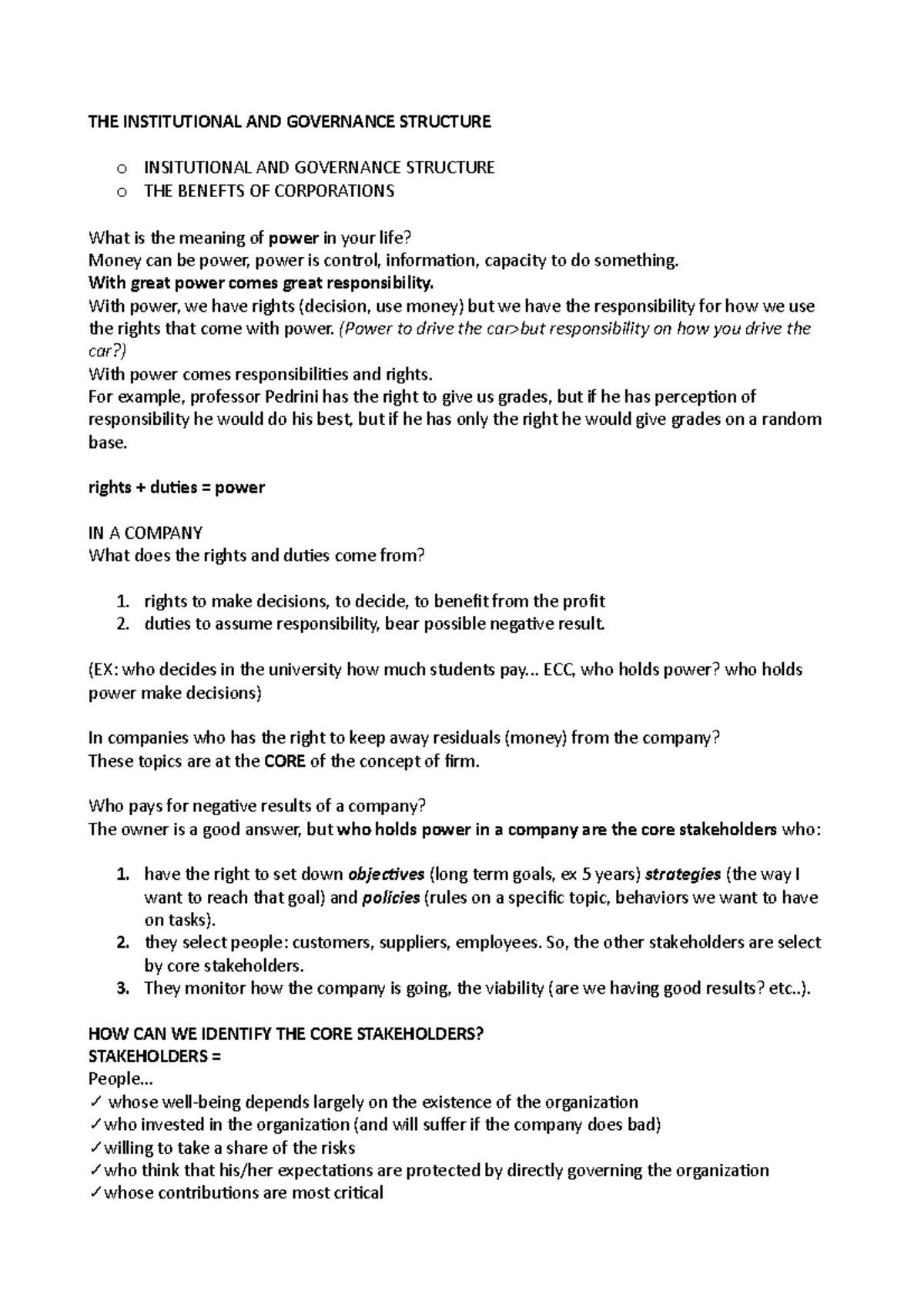 THE Institutional and Governance Structure - Session 02, professor ...