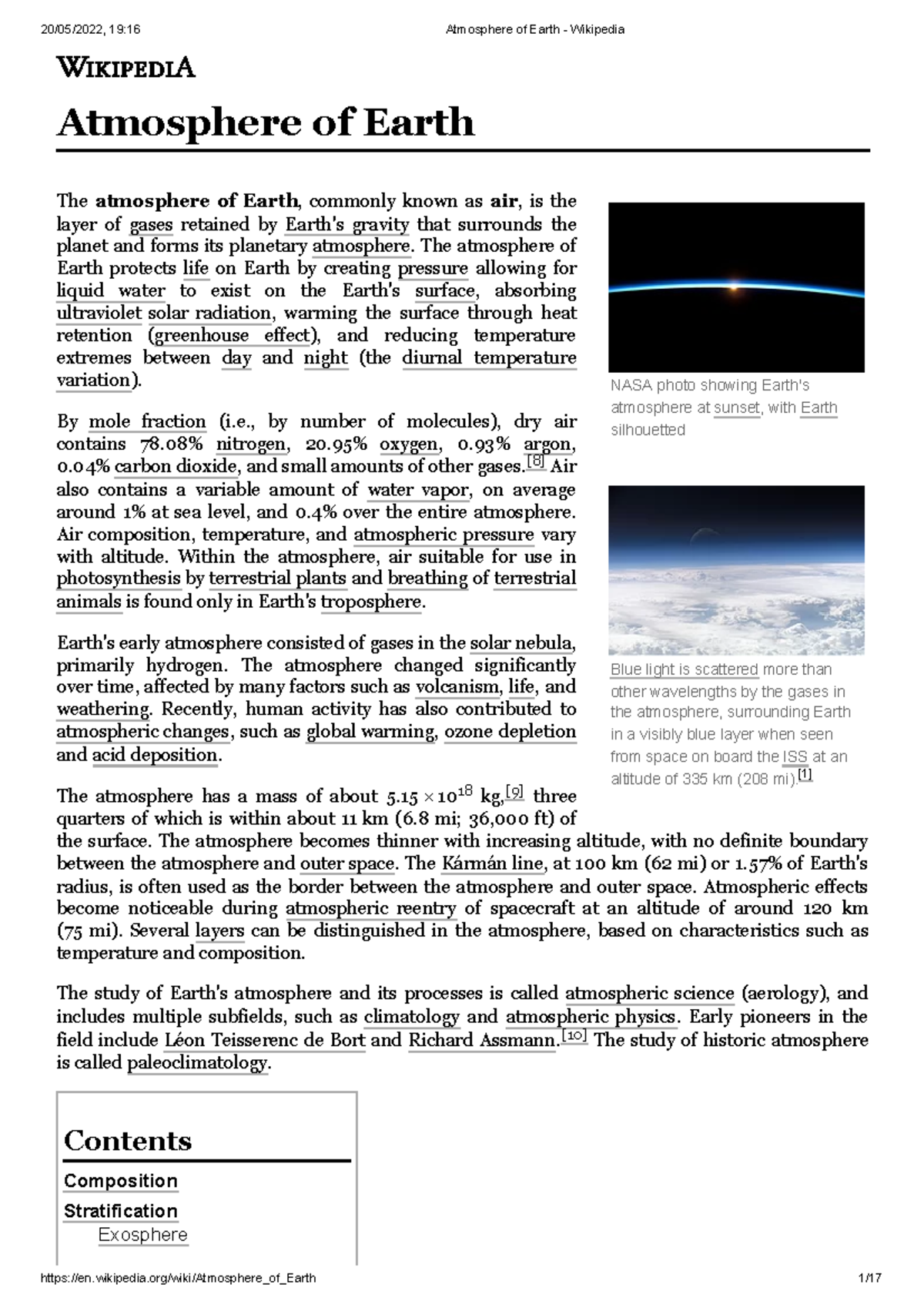 Atmosphere of Earth - DAS - NASA photo showing Earth's atmosphere at ...