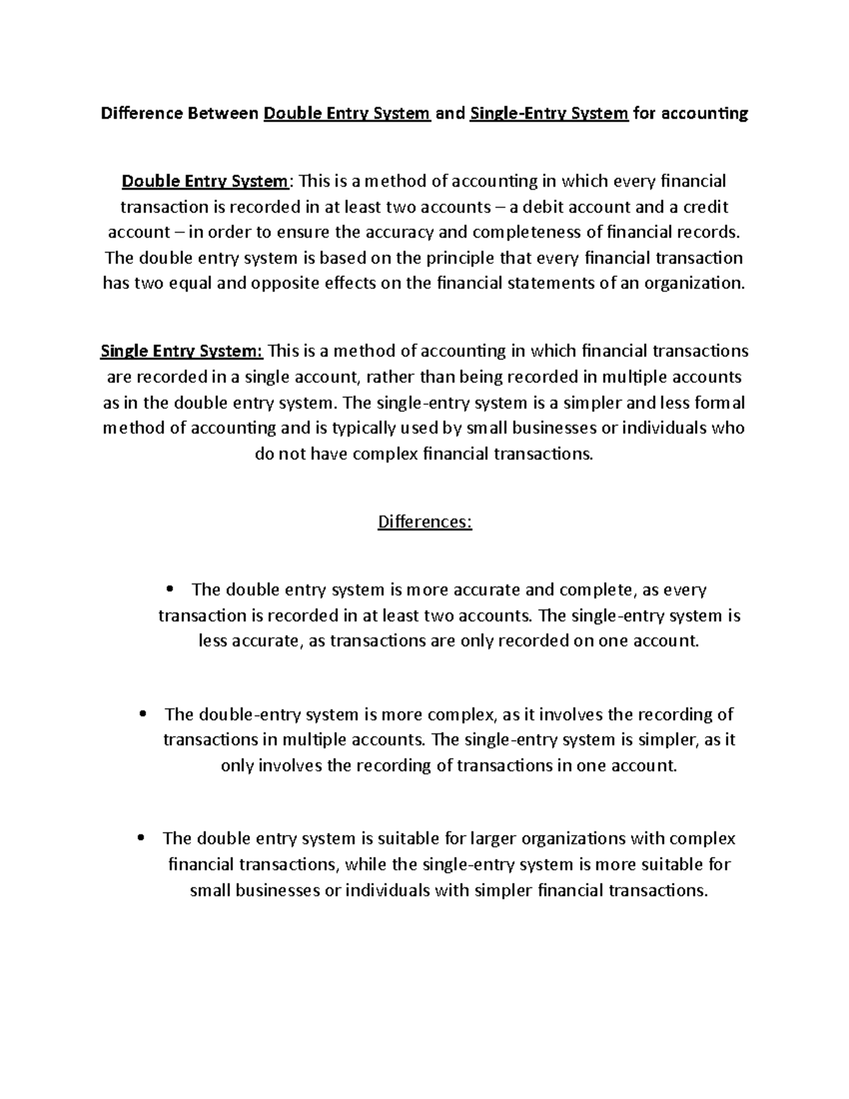 Document 84 (23) - Difference Between Double Entry System and Single ...