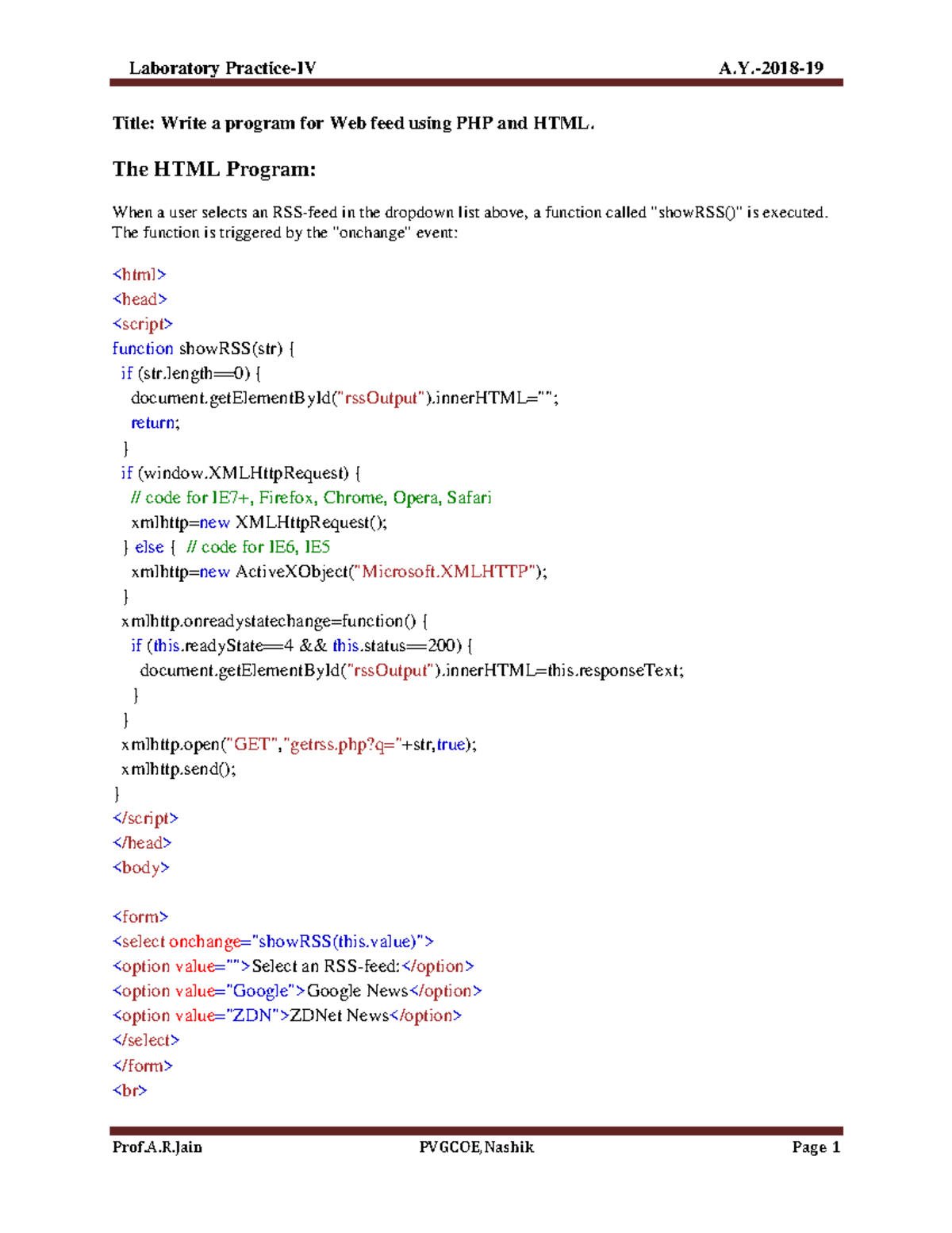 Clound computing practicals - Title: Write a program for Web feed using ...