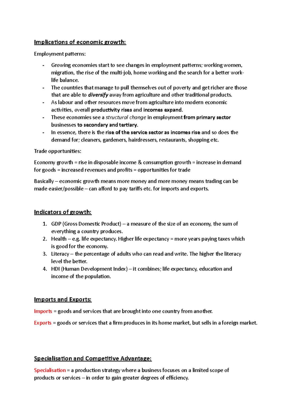Implications of economic growth - Implications of economic growth ...