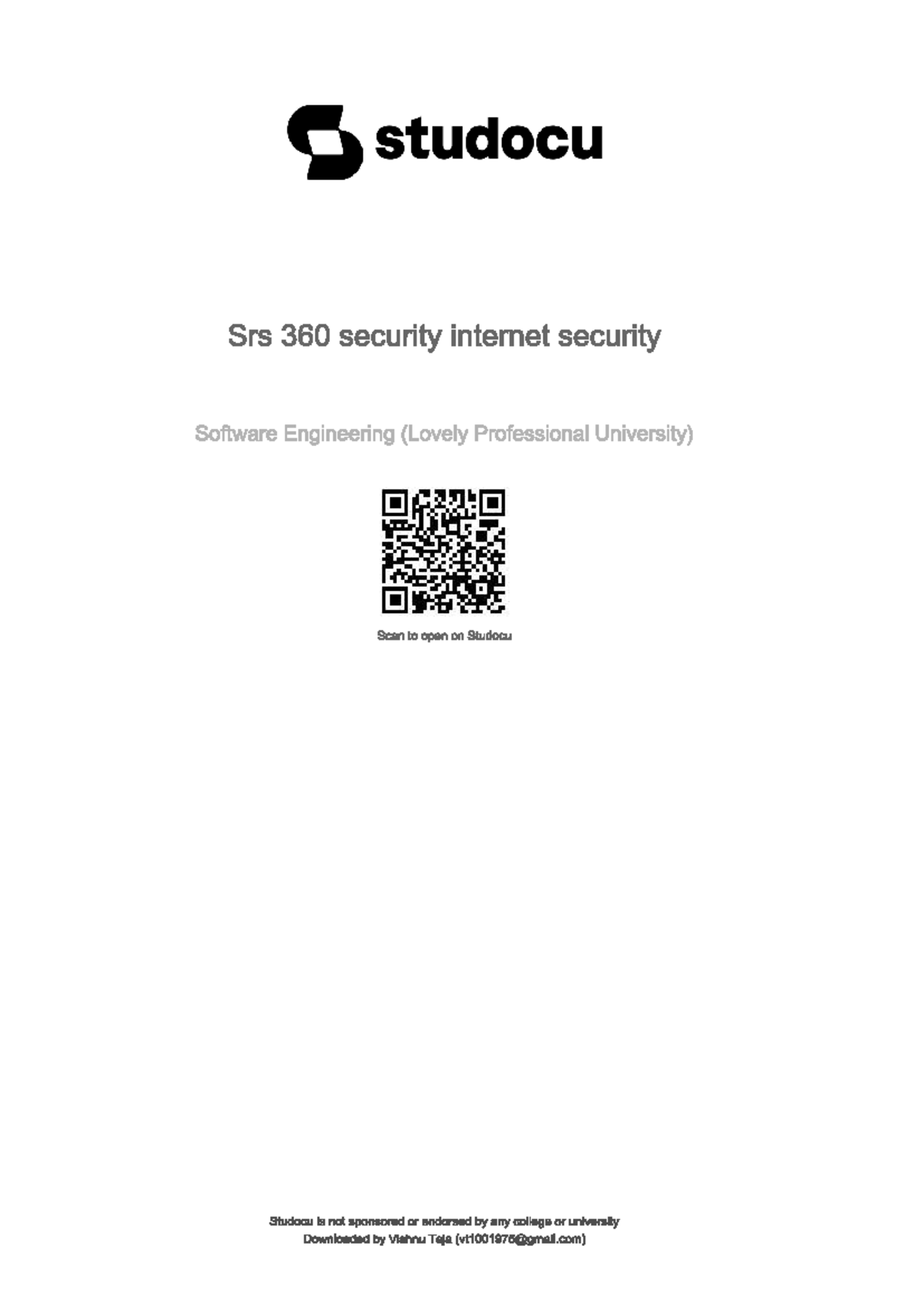 360 security - Internet security - B.Tech - Studocu