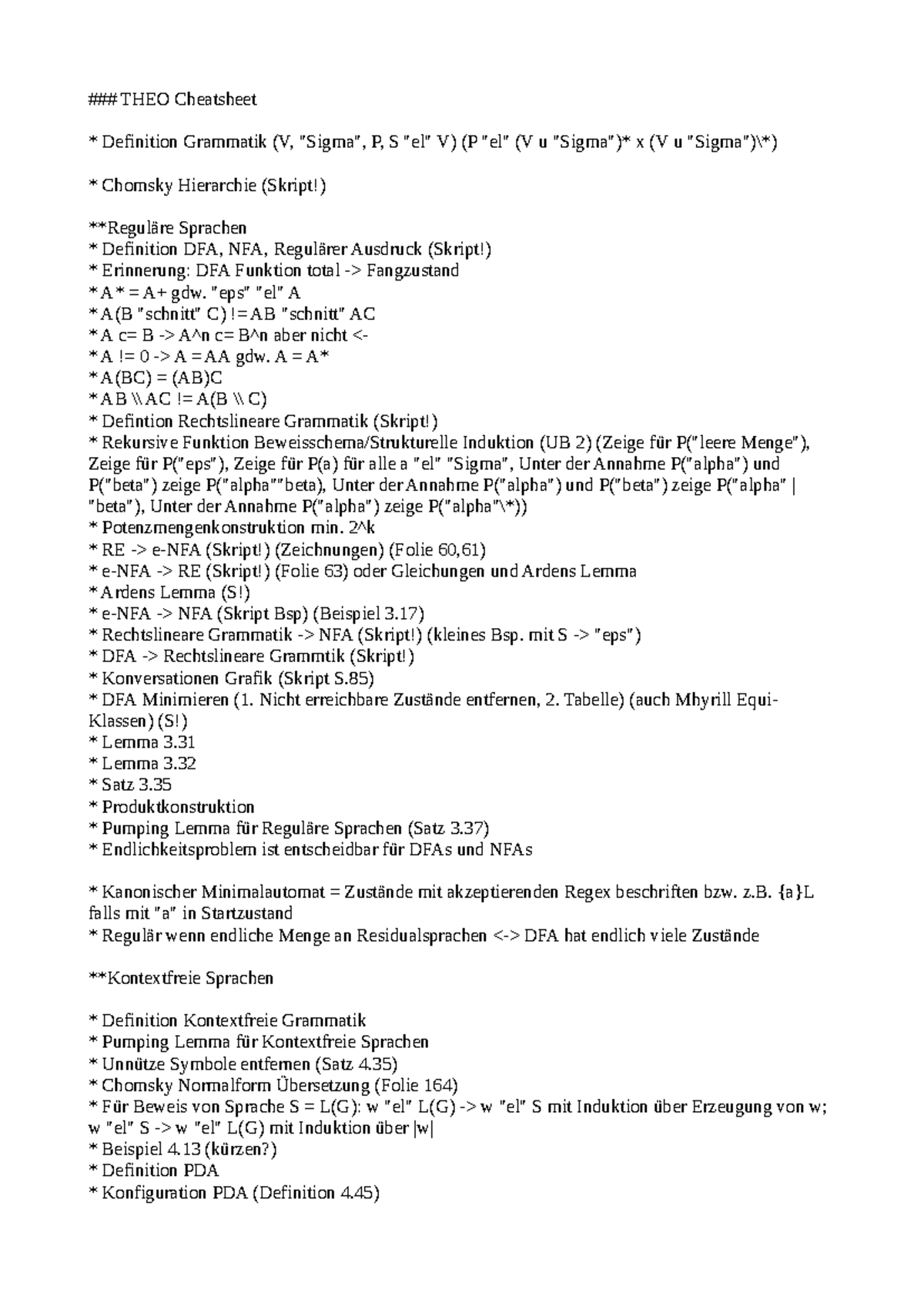 Alles was auf das Theo Cheatsheet muss - THEO Cheatsheet Definition ...