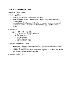 FOR 101 Mod 1 Unit 3 - Lecture notes from Forestry 101 Introduction ...
