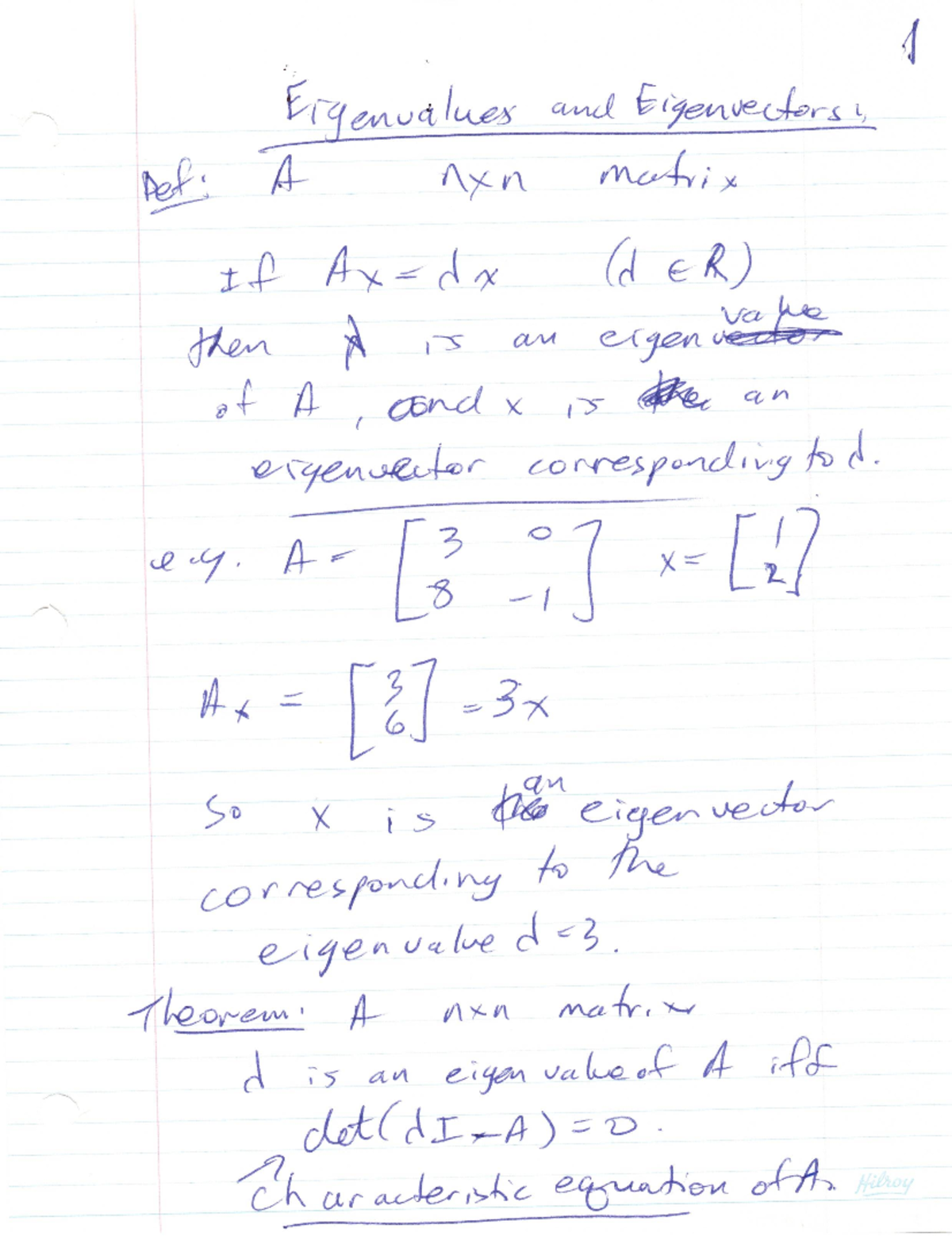 Eigenvalues and Eigenvectors - MATH 204 - Studocu
