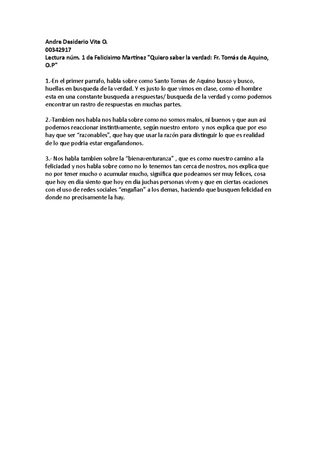 Quiero saber la verdad - resumen de tarea - Andre Desiderio Vite O ...