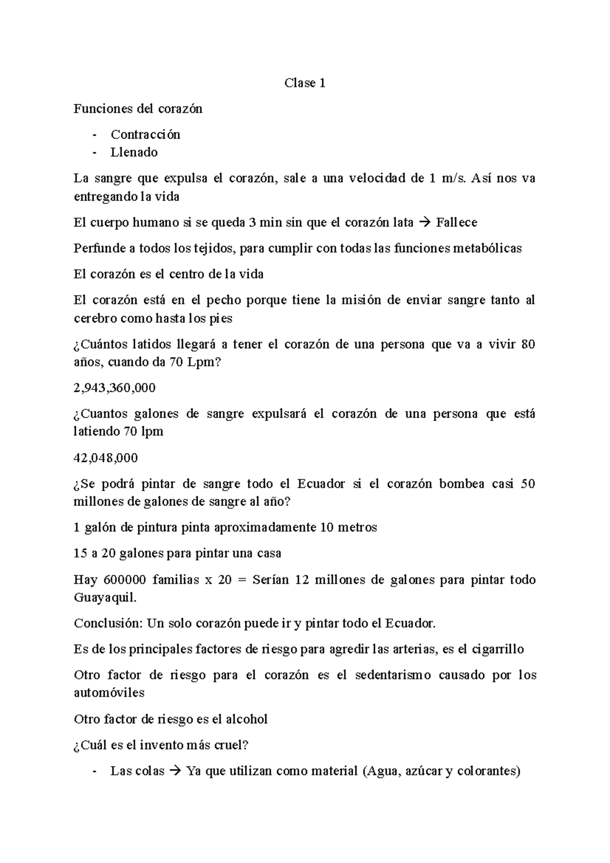 Clase 1 Introducción Sobre Generalidades Del Corazón Clase 1