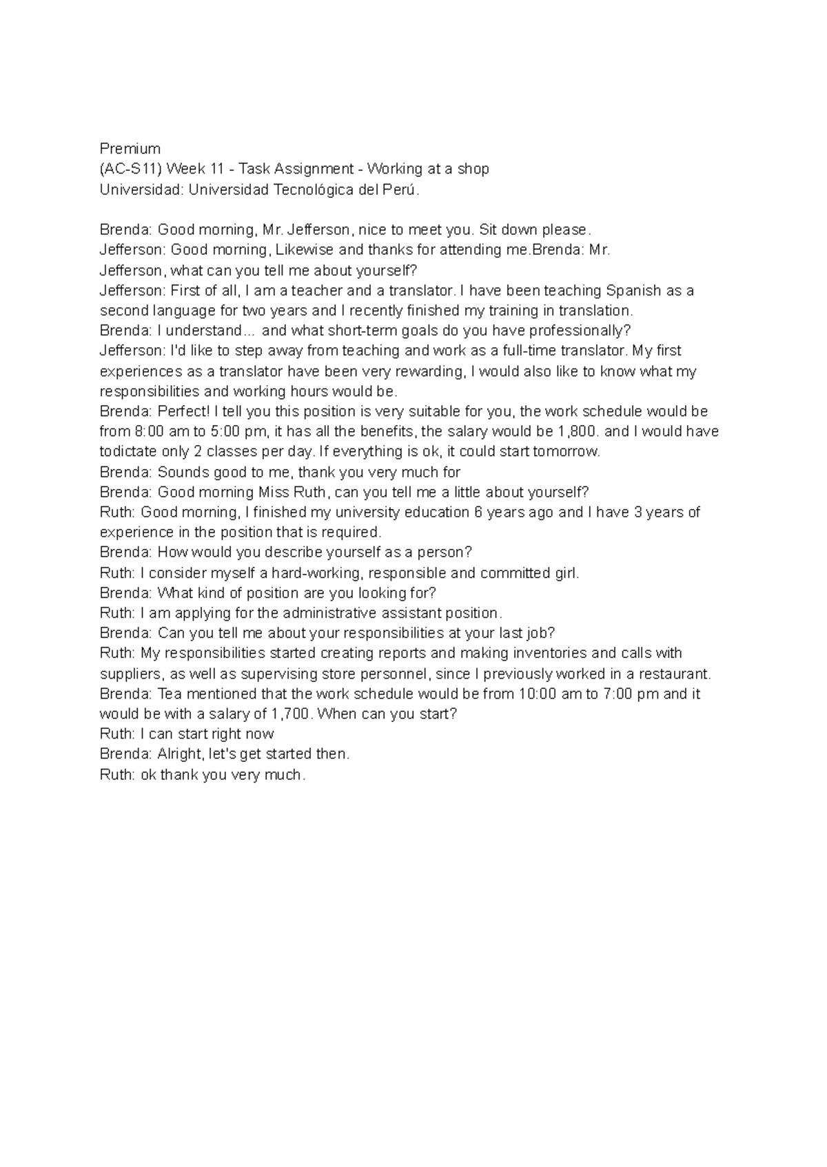 (AC-S11) Week 11- Task: Assignment - Working at a shop - Premium (AC-S11) Week 11 - Task ...