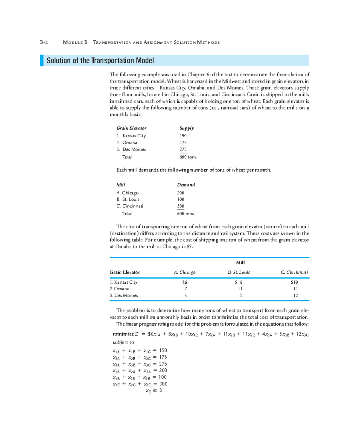 Transportation - Lecture notes 1 - Solution of the Transportation Model ...