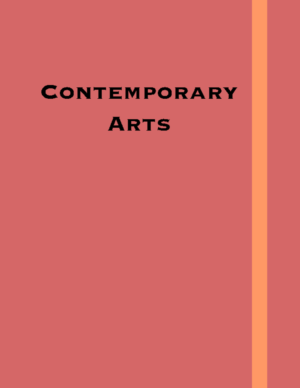 Contemporary Arts - Contemporary Arts 01 · 2024 tut an expression or ...