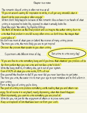 Textbook Notes - Intro to Creative Writing (Chapter 2) - Chapter two ...