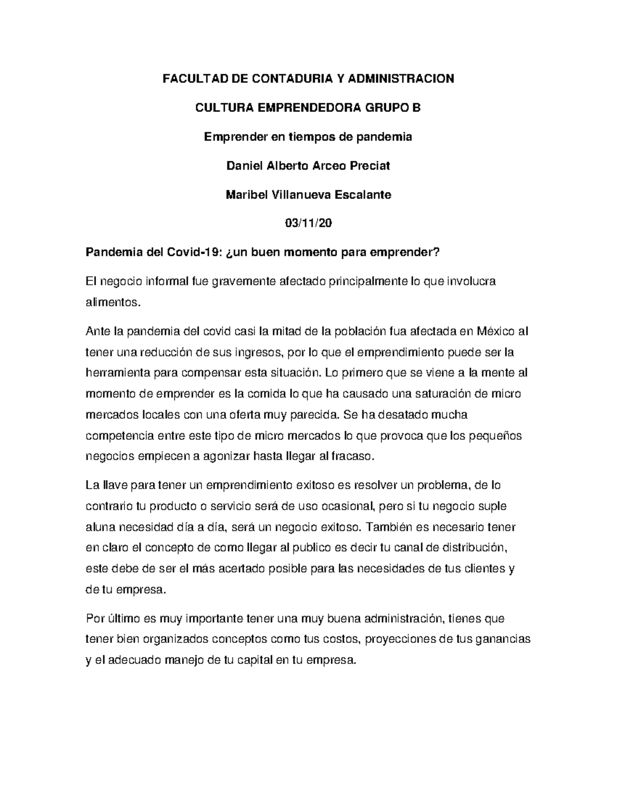 Arceo Daniel Emprender en tiempos de pandemia - FACULTAD DE CONTADURIA ...