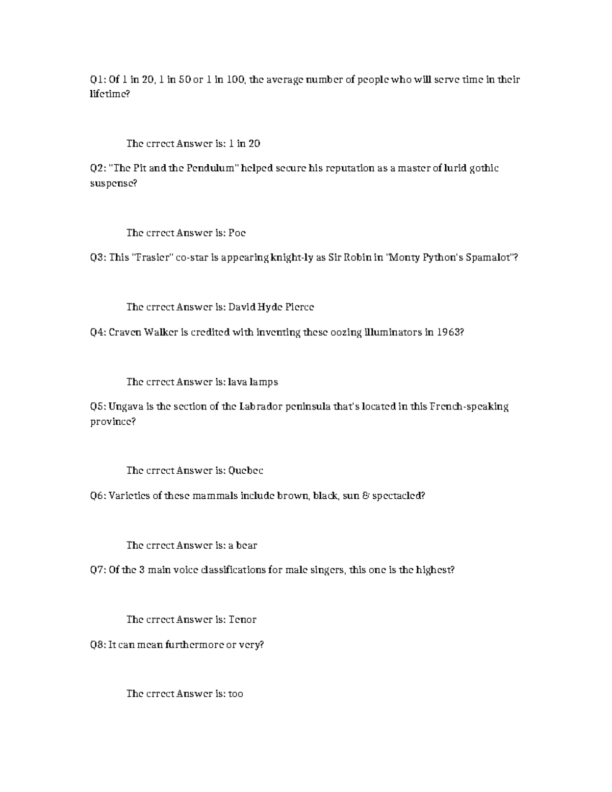 1 Answer for ATDH - business - Q1: Of 1 in 20, 1 in 50 or 1 in 100, the ...