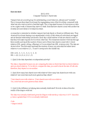 Biometry Computer Tutorial 3 - The normal distribution - BIOL 4350 R Tutorial: The normal - Studocu