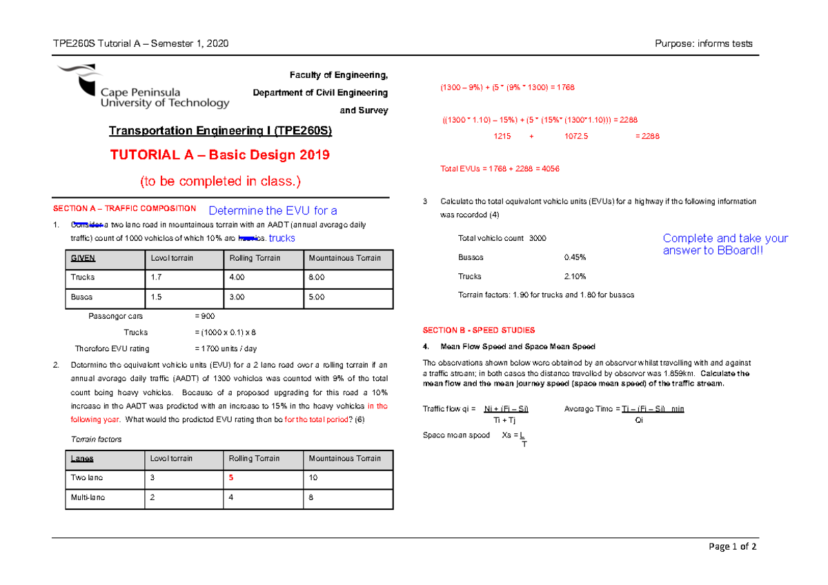 TPE260s Tutorial - Chapter 2 updated - TPE260S Tutorial A – Semester 1, 2020 Purpose: informs ...