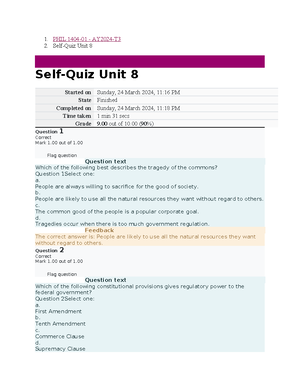 CS 4406 unit 7 self quiz - self quiz unit 7 - 1. CS 4406-01 - AY2024-T 2. Self-Quiz Unit 7 Self ...
