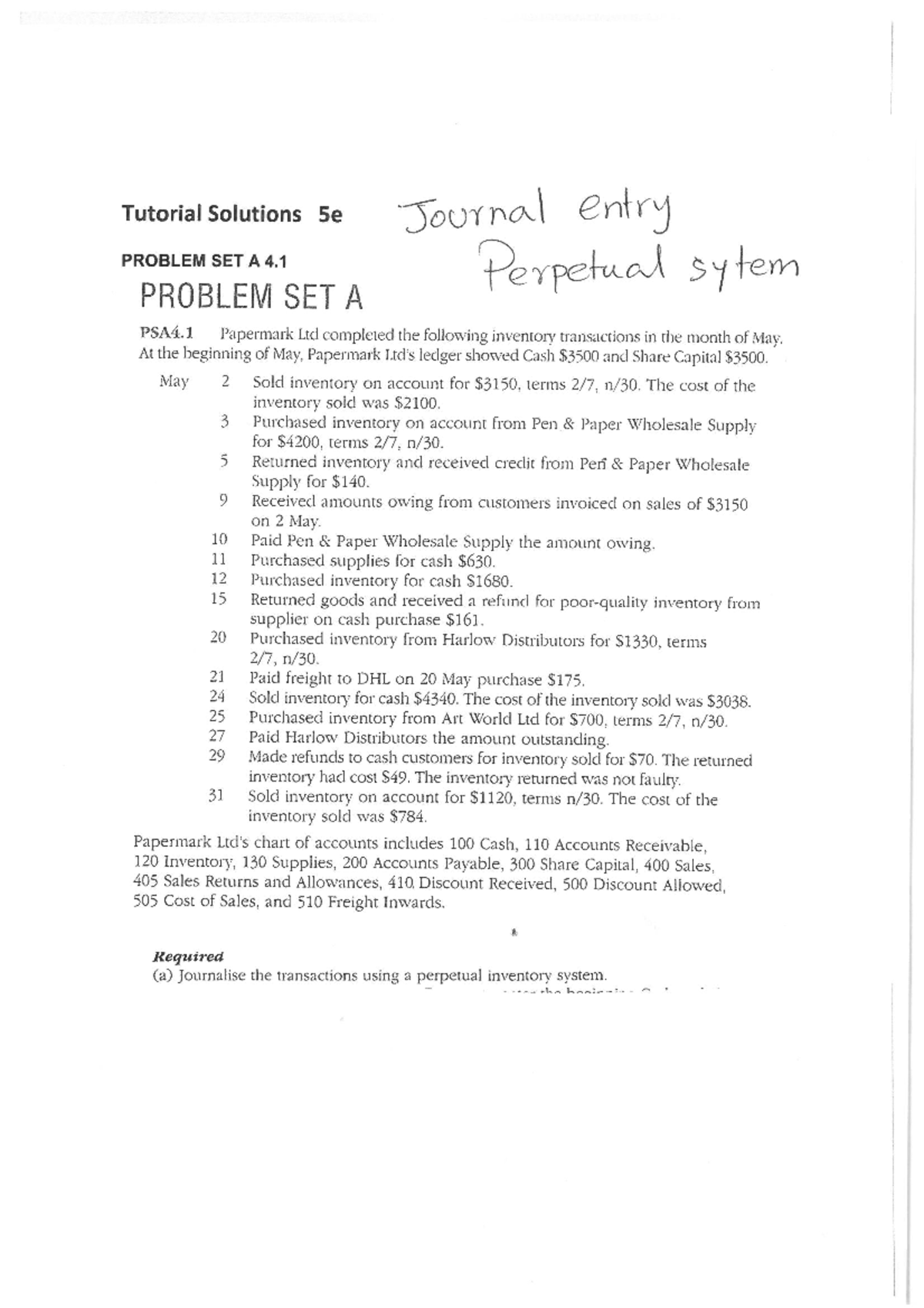 Inventory Tutorial Exercises Accounting Studocu