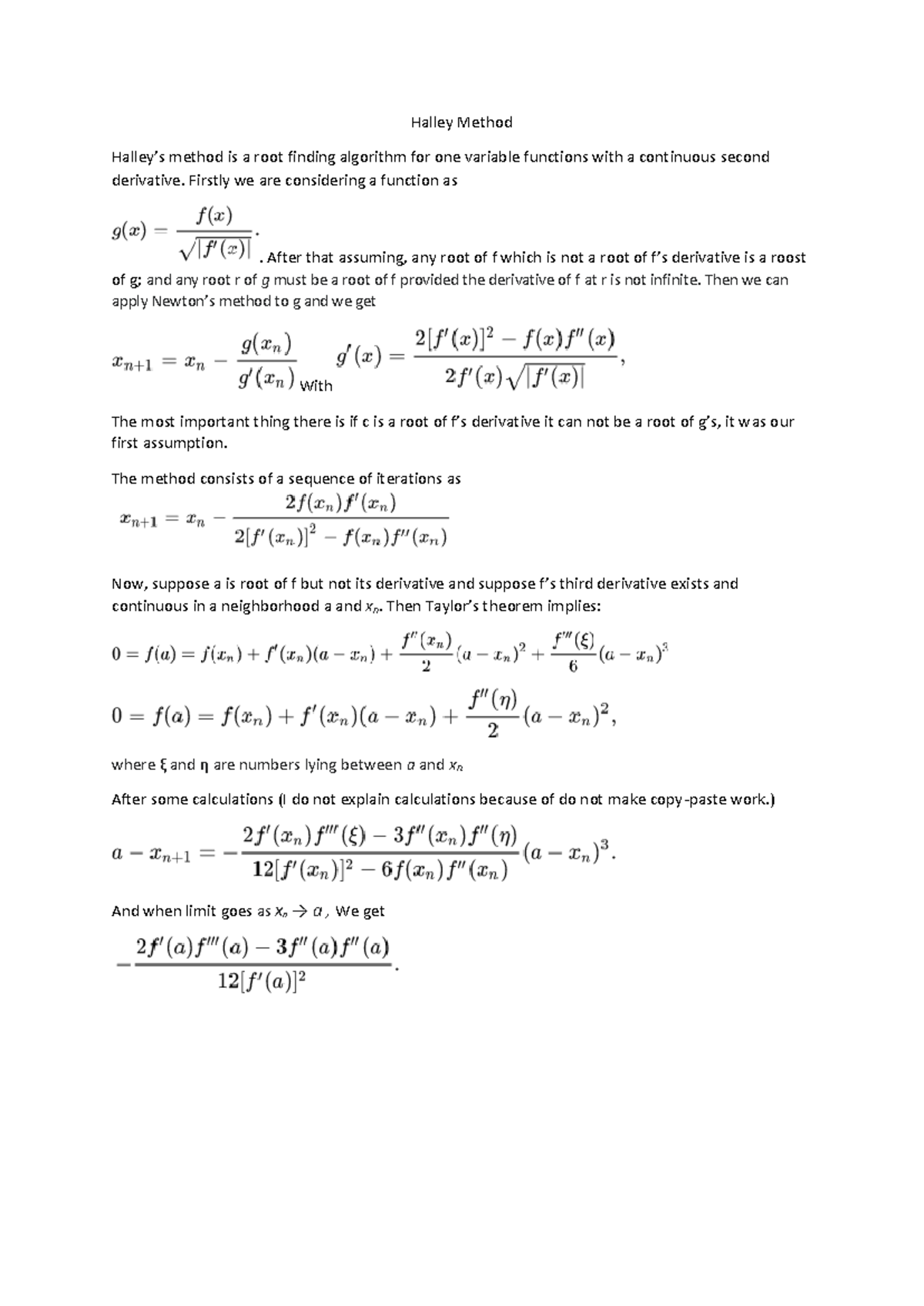 Halley Method Halley Method Halleys Method Is A Root Finding