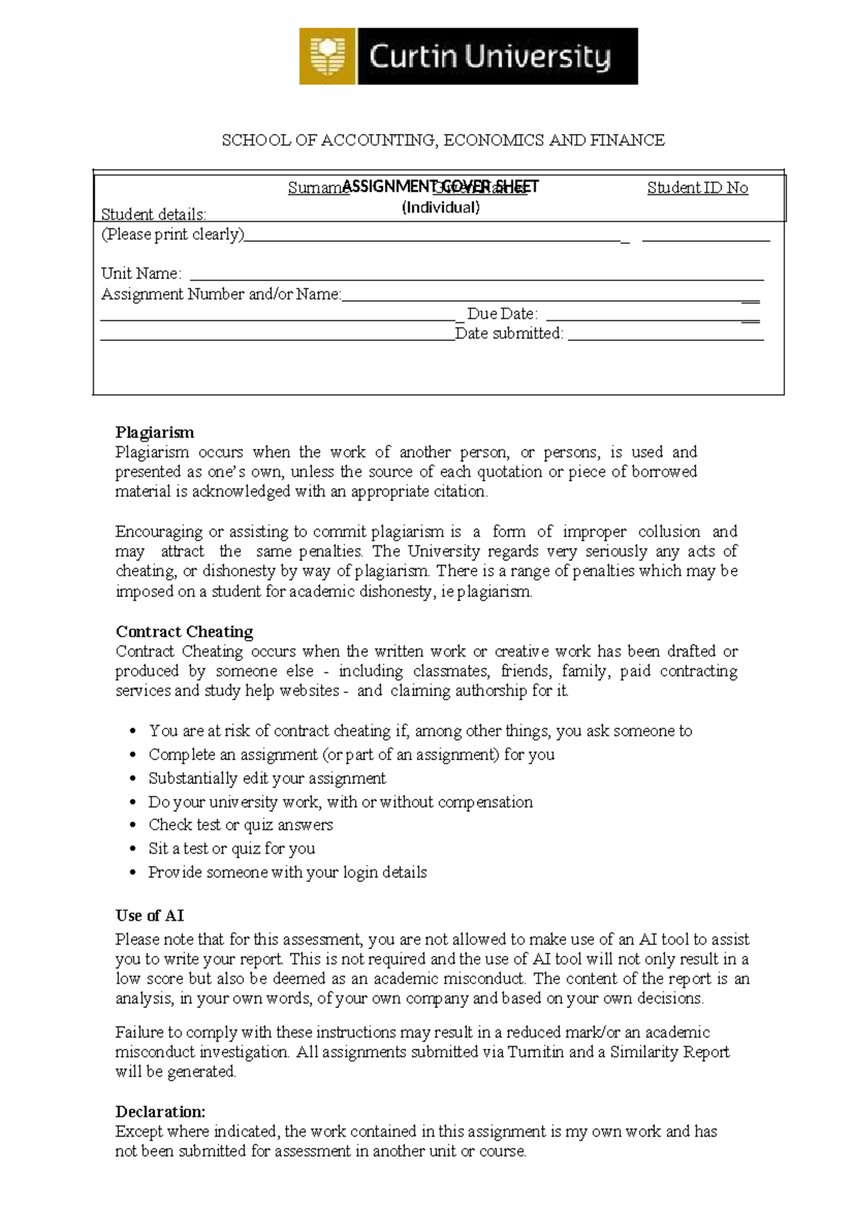 Business Simulation Report Template - SCHOOL OF ACCOUNTING, ECONOMICS ...