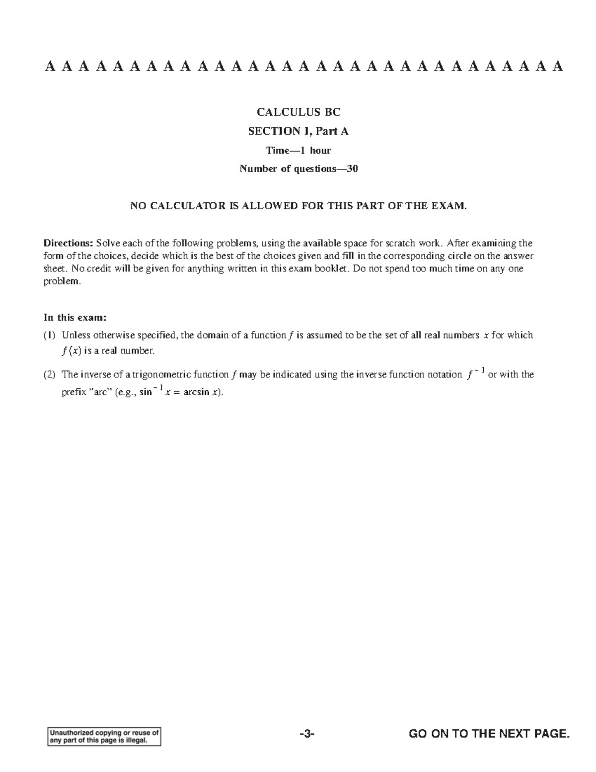 FILE 8374 - CALCULUS BC SECTION I, Part A Time—1 hour Number of ...