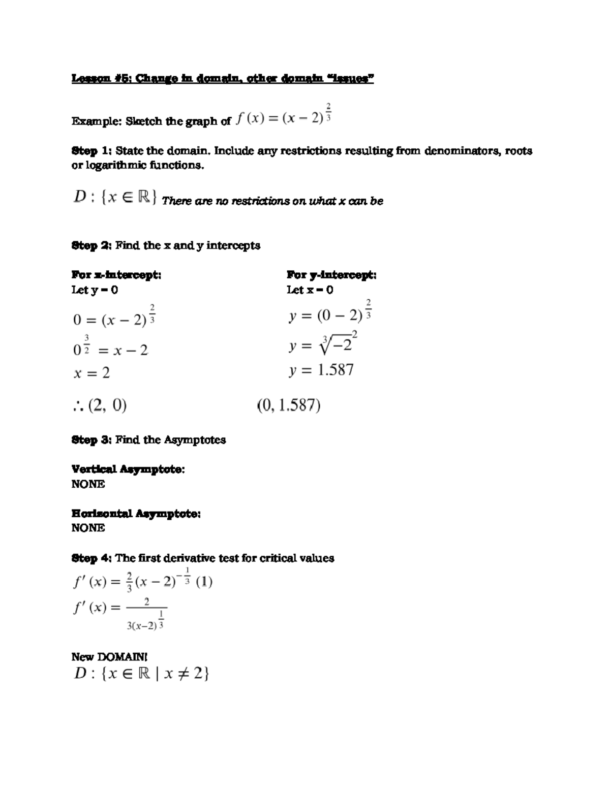 Completed Lesson #5 Curves with changes in domain - Lesson #5: Change ...