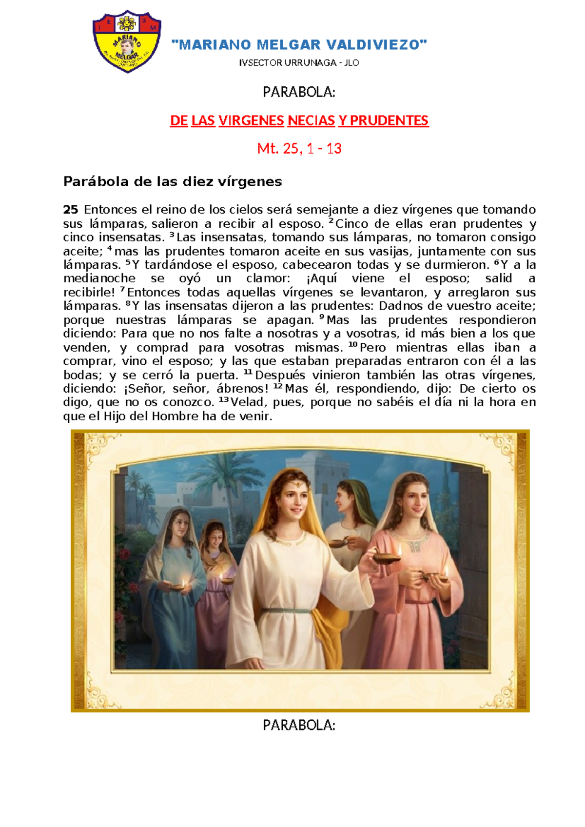 Descripcion Parabolas - IVSECTOR URRUNAGA - JLO PARABOLA: DE LAS ...