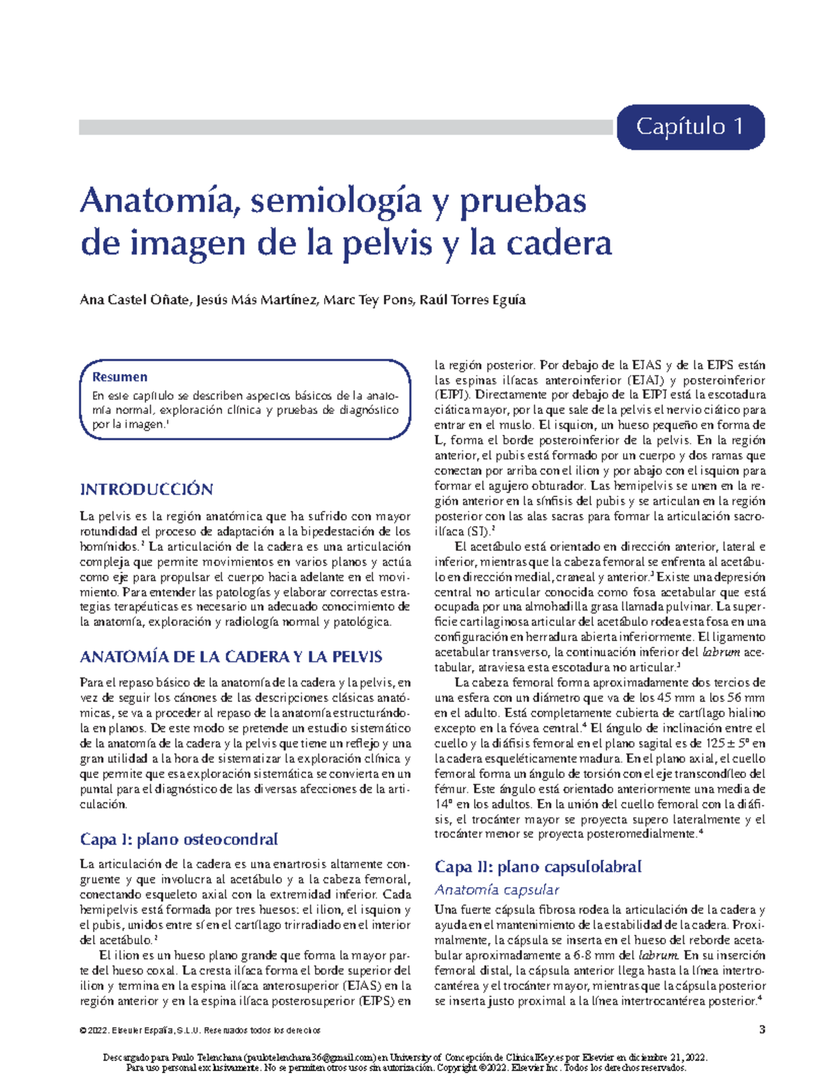 Anatom ÃŁa, semiolog ÃŁa y pruebas de imagen de la pelvis y la cadera ...