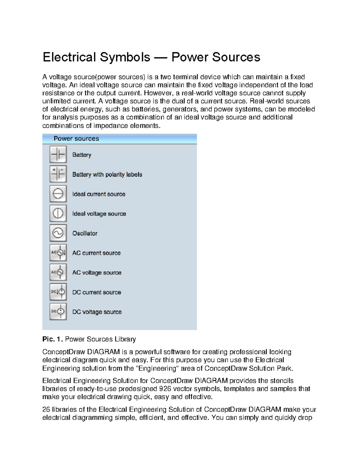 Electrical Symbols - An ideal voltage source can maintain the fixed ...