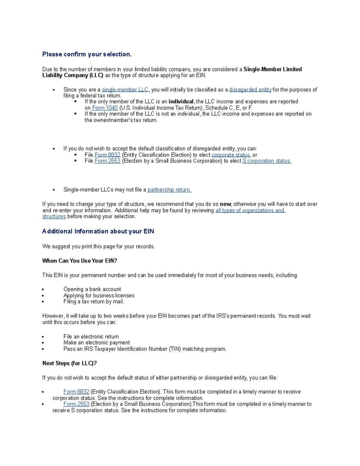 Tax Information - Grade: B+ - Please confirm your selection. Due to the ...