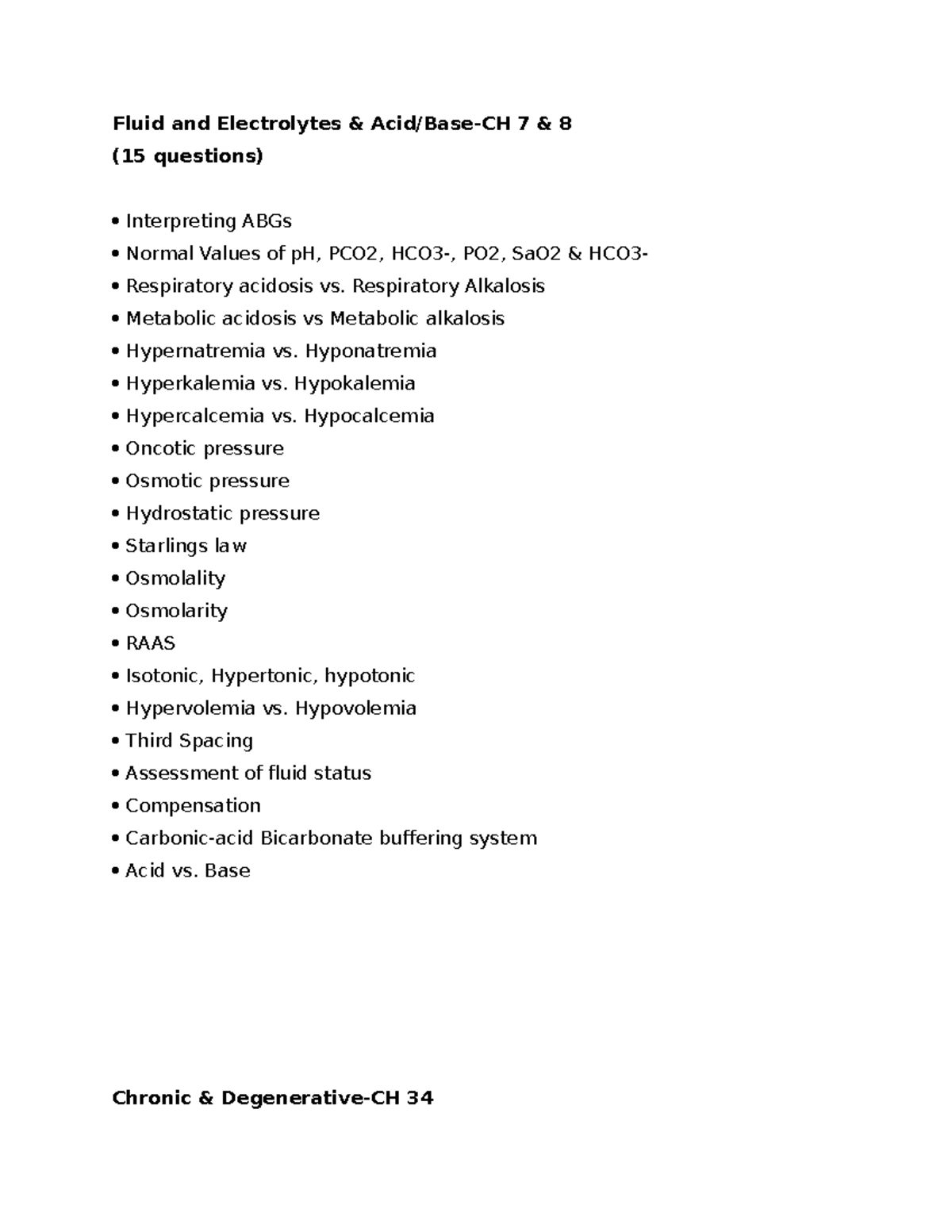 Patho final blueprint breakdown - Fluid and Electrolytes & Acid/Base-CH ...