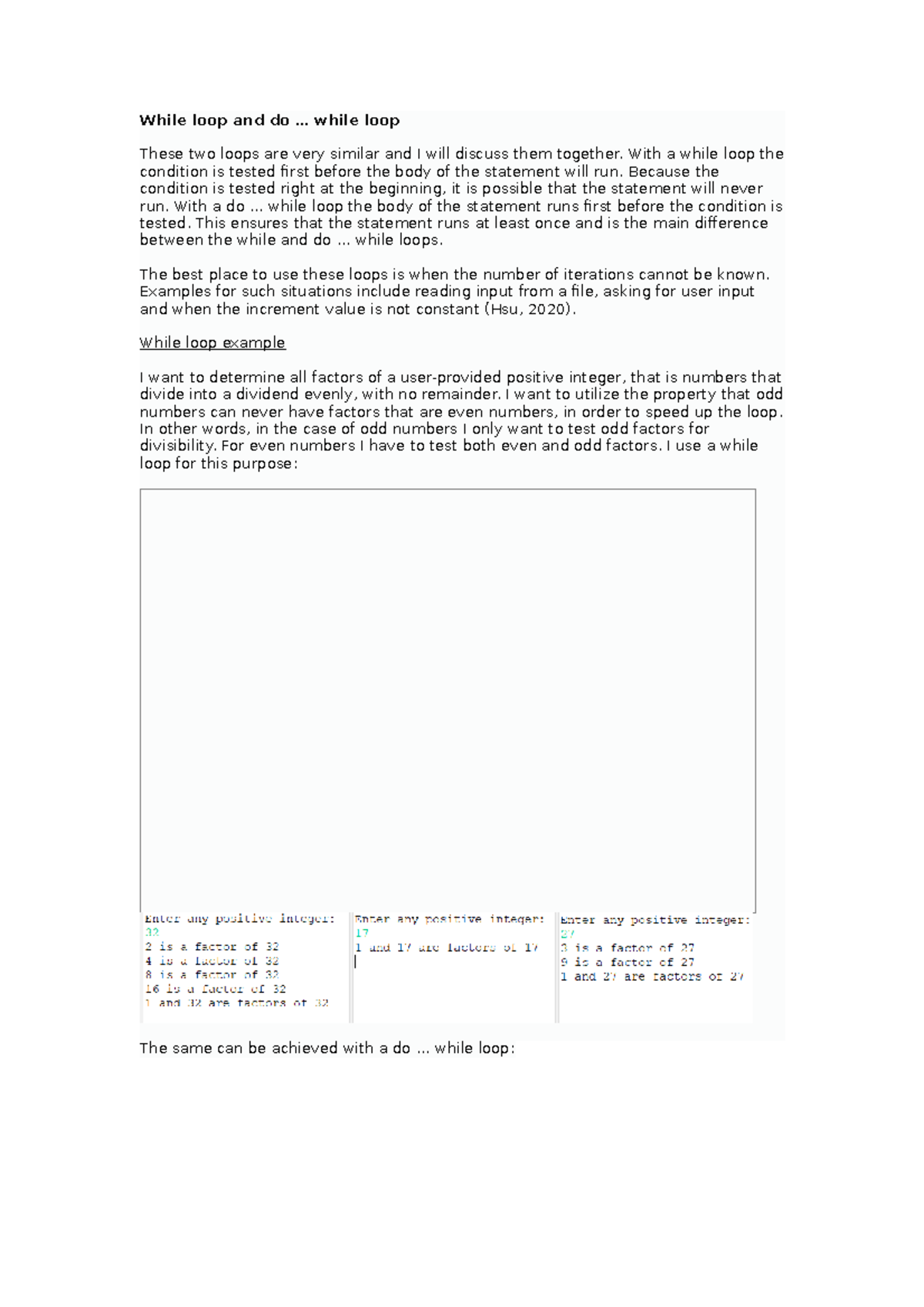 Discussion Forum Unit 2 Cs 1102 While Loop And Do While Loop These Two Loops Are Very