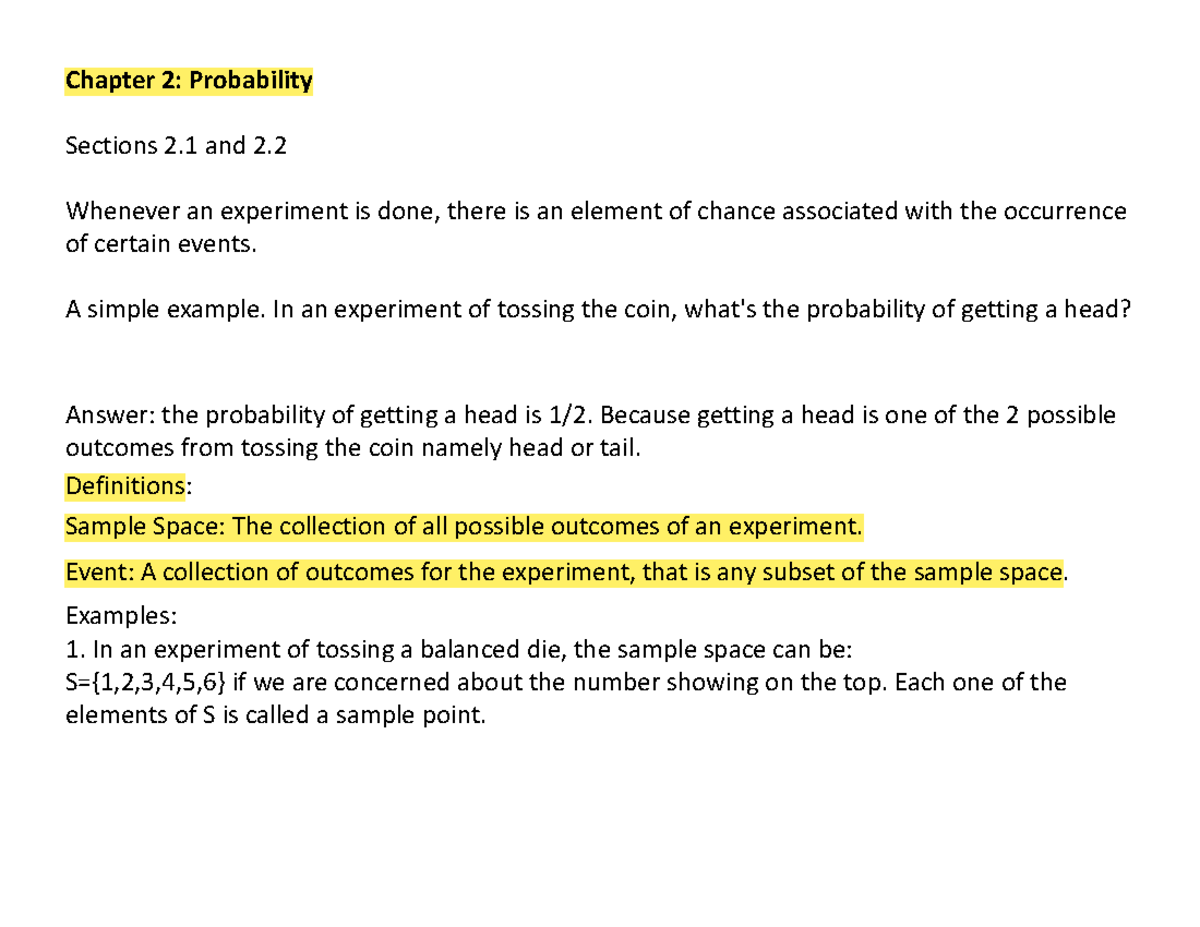 Chapter 2-2 - Samer Abi Ghanem - Chapter 2: Probability Sections 2 and ...