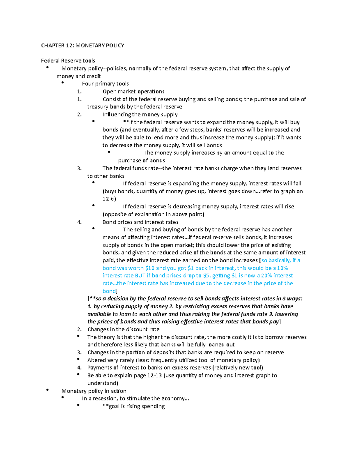 Chapter 12 - Stephen Buckles - CHAPTER 12: MONETARY POLICY Federal ...