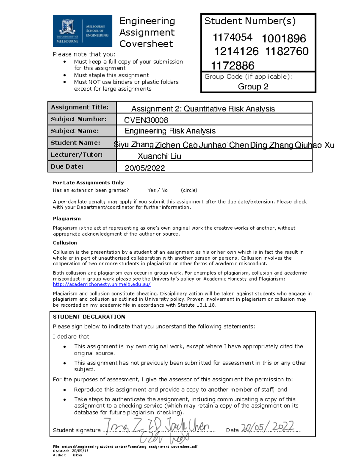 RIsk analysis Assignment 2: Risk Analysis: Tertiary Upgrade of the ...
