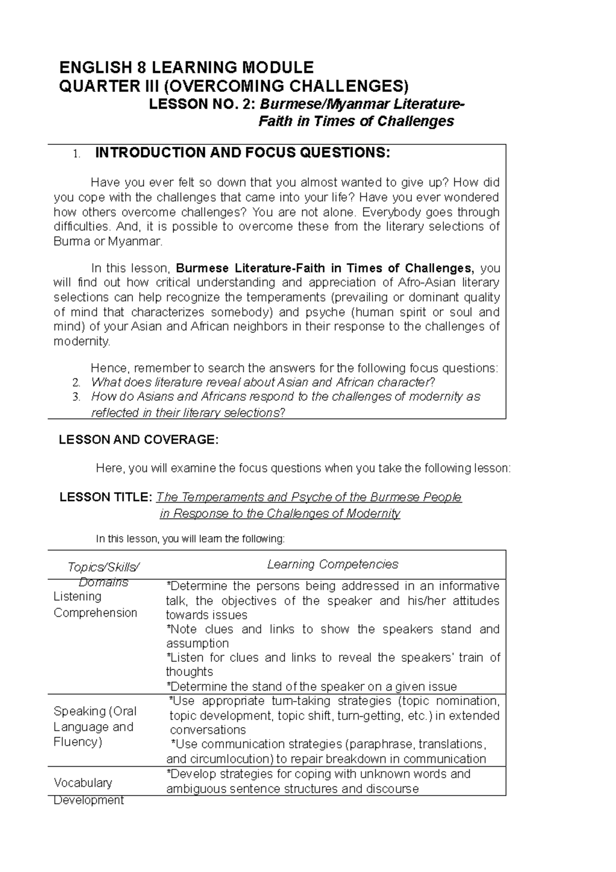 English 8 Learning Module Quarter III OV copy - ENGLISH 8 LEARNING ...