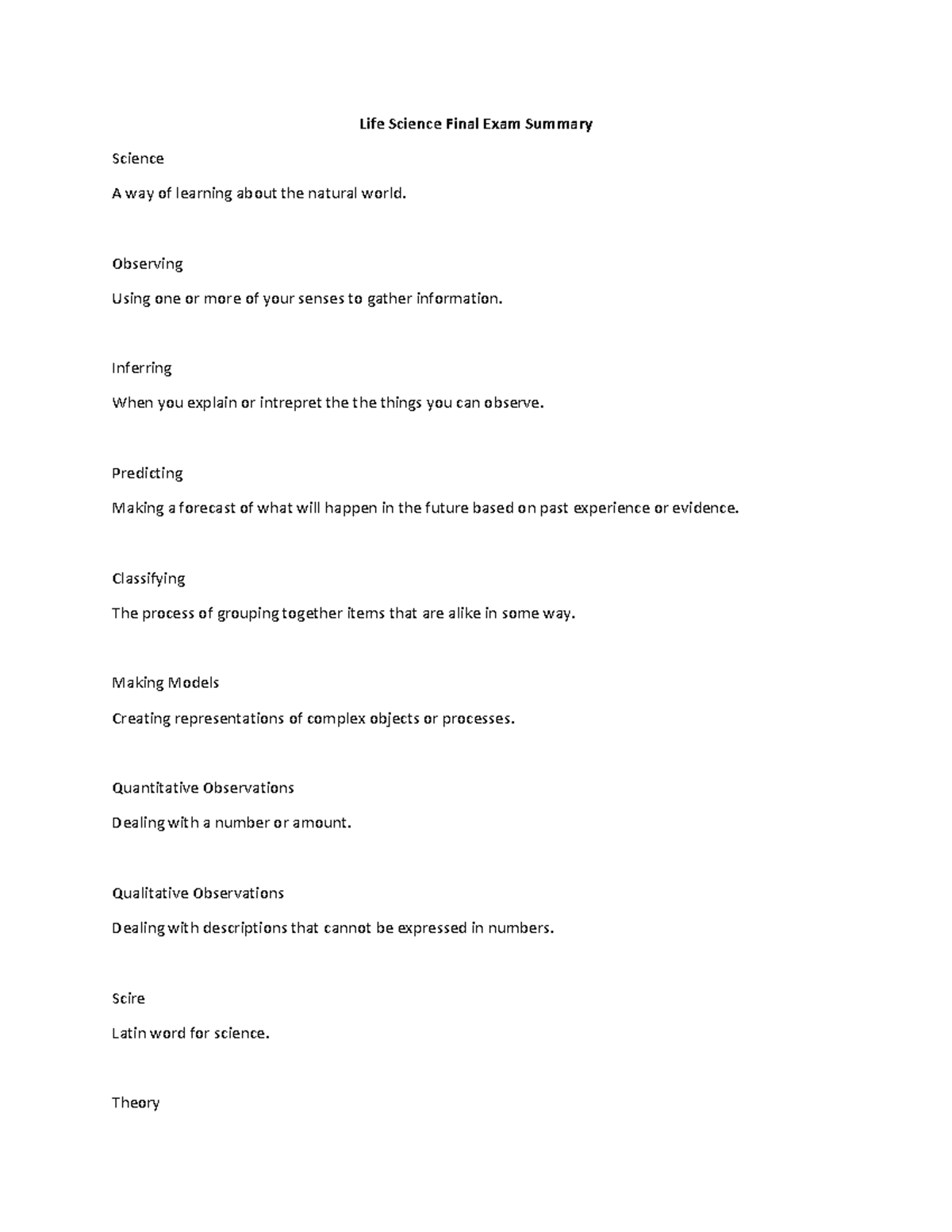 Life Science Final Exam Summary - Warning: TT: undefined function: 32 ...