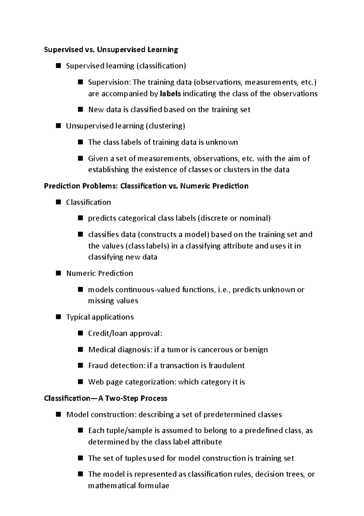 Decision Tree Induction And Classification Techniques Supervised Vs Unsupervised Learning