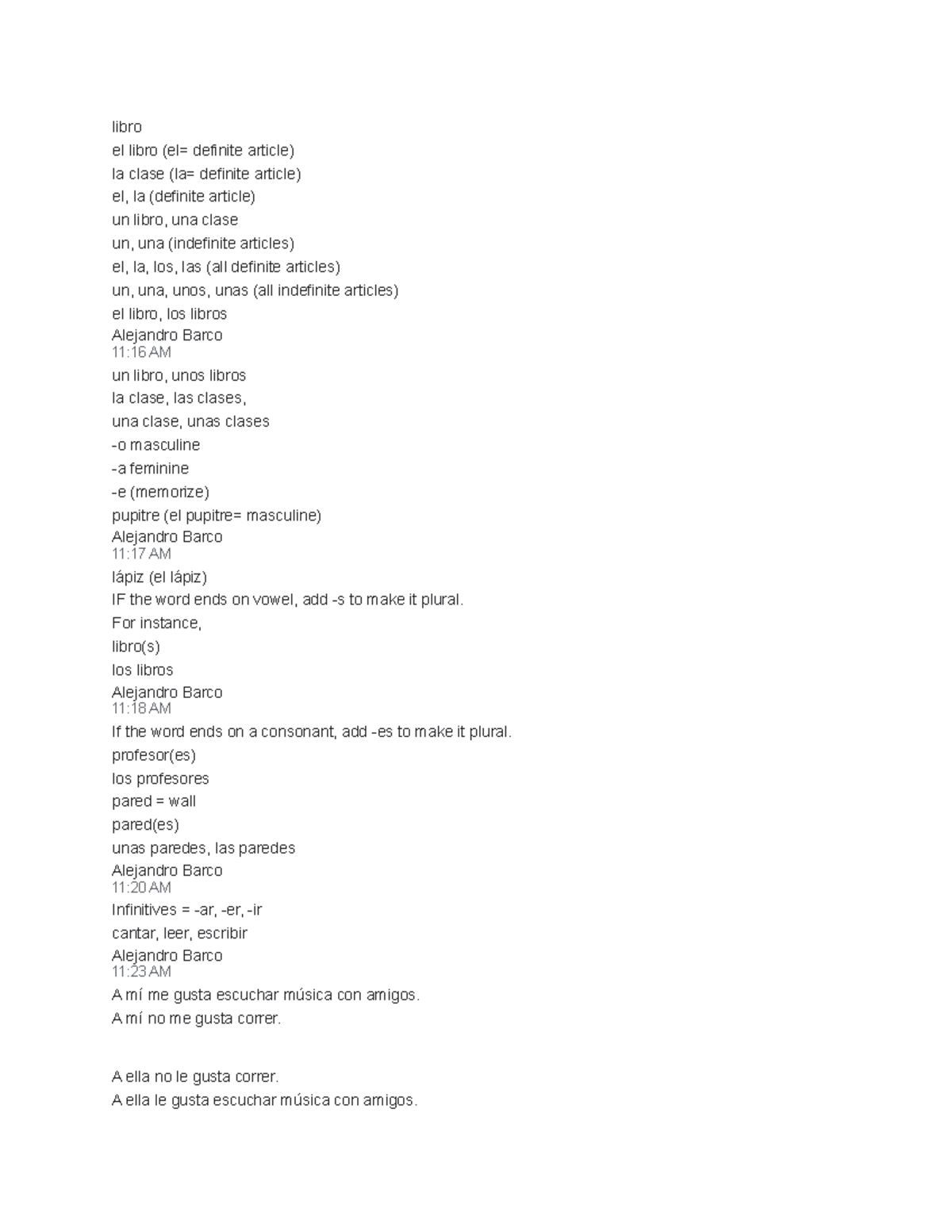 New Microsoft Word Document - libro el libro (el= definite article) la ...