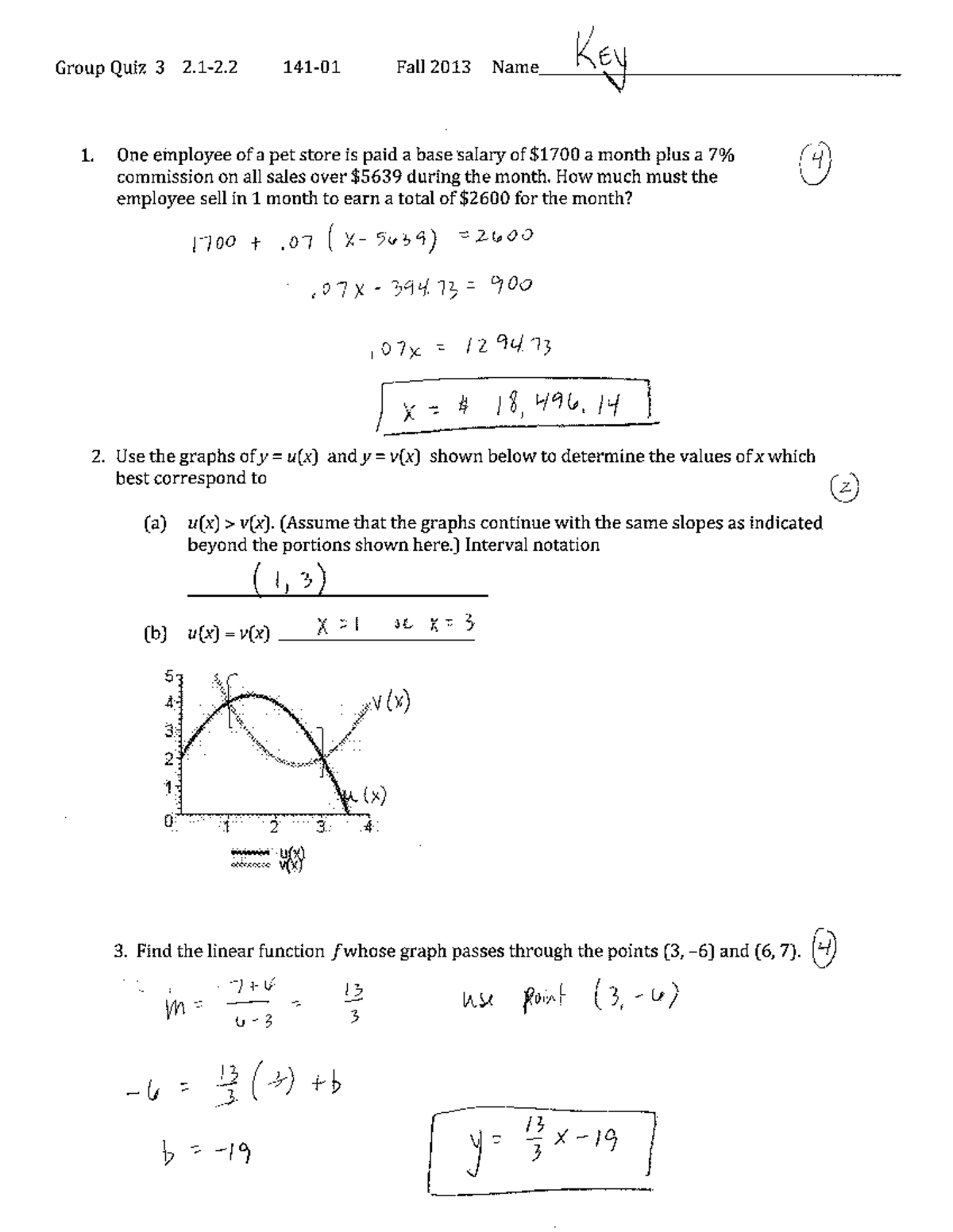 Quiz 3 FL13 solutions - MATH 141 - Studocu